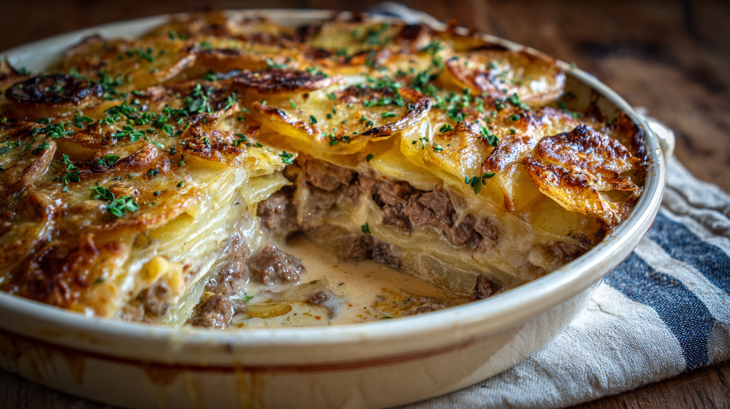 The Ultimate Creamy Beef and Potato Gratin Dinner Recipe (Pure Comfort ...